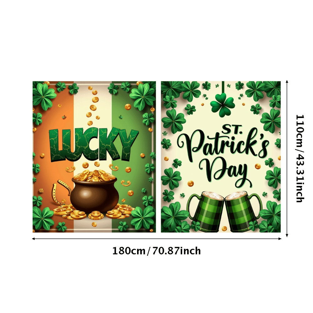 LUUFILx Lucky Day St Patrick's Day Banner Green Beer Clover Decorations ...