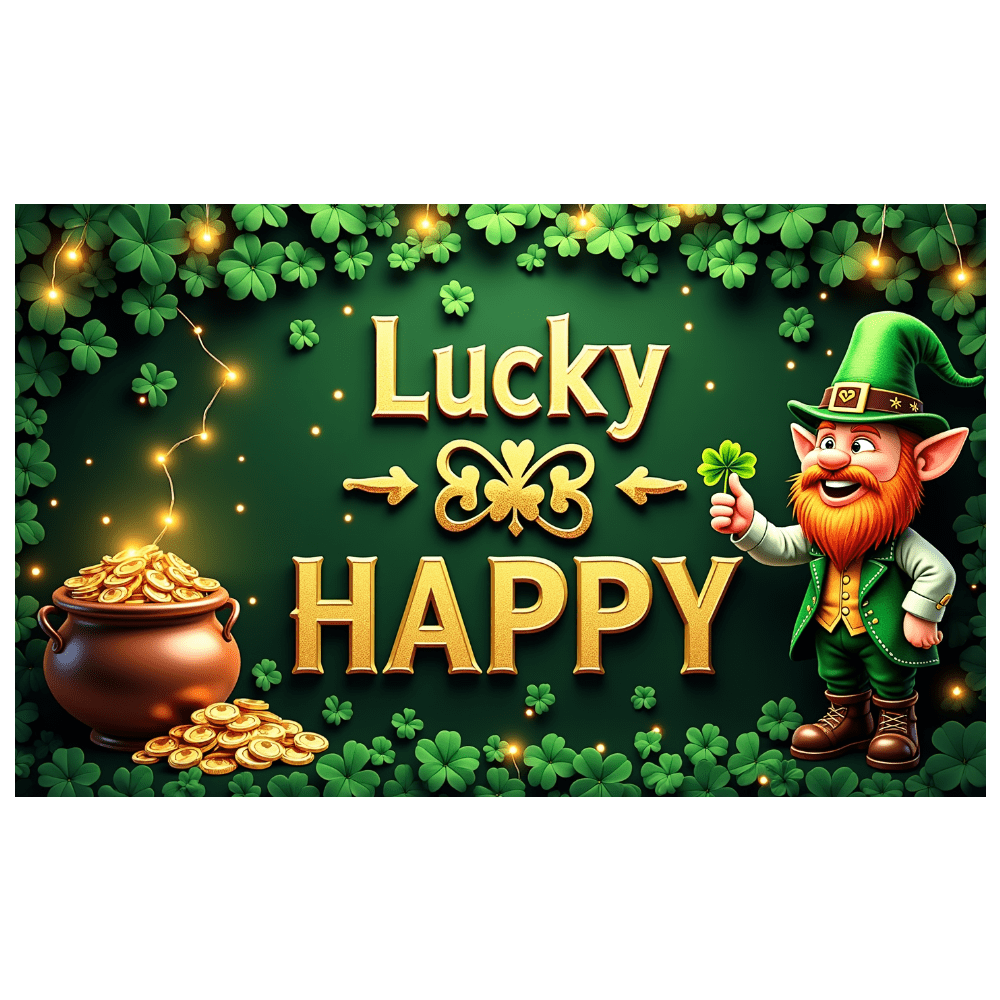 LUUFILx Lucky St Patrick's Day Banner Backdrop Shamrock Party ...