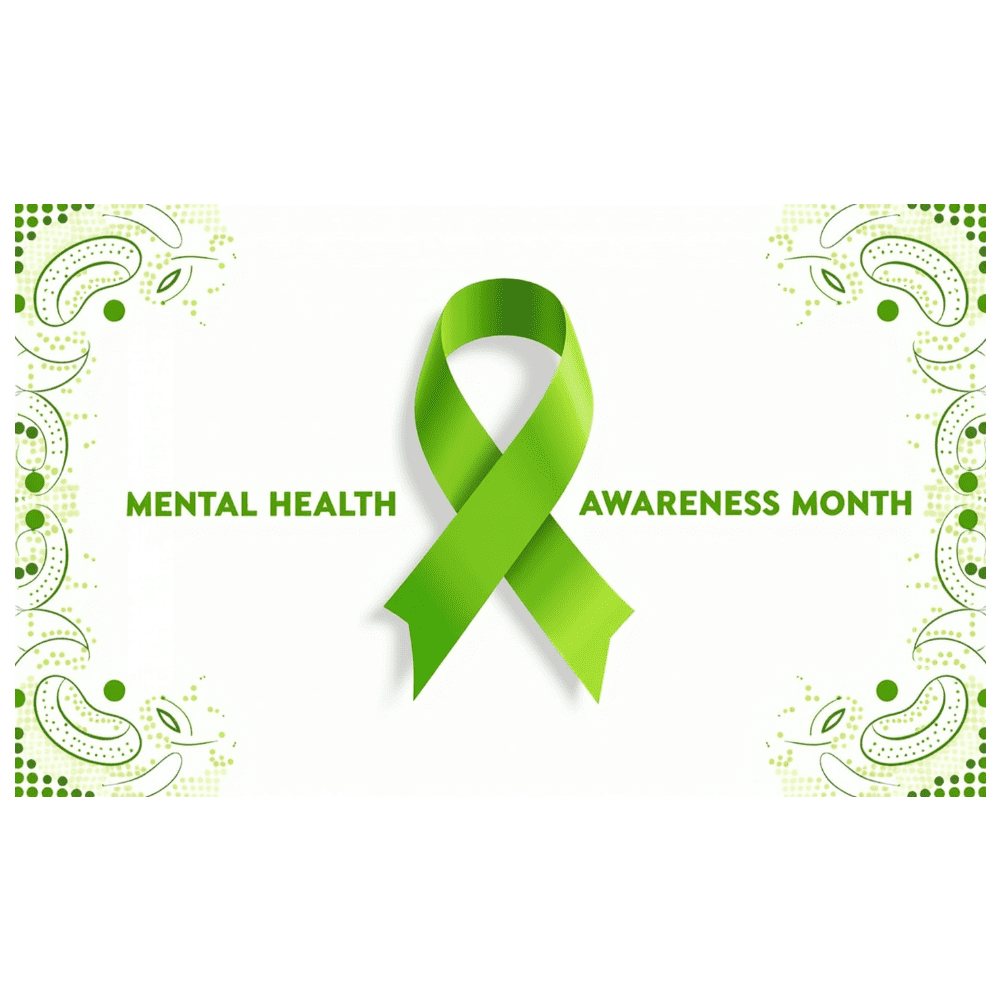 LUUFILx Mental Health Awareness Month Banner Green Ribbon Backdrop ...