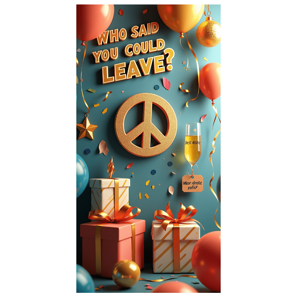 LUUFILx Metallic Gold Letter Banner with Peace Symbol Decors Party ...