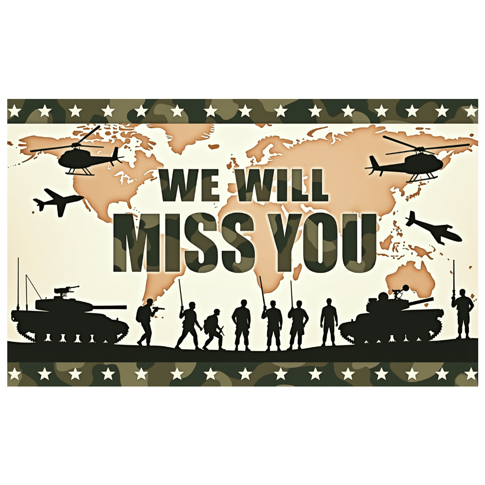 LUUFILx Military Farewell Banner Camouflage We Will Miss You Background ...