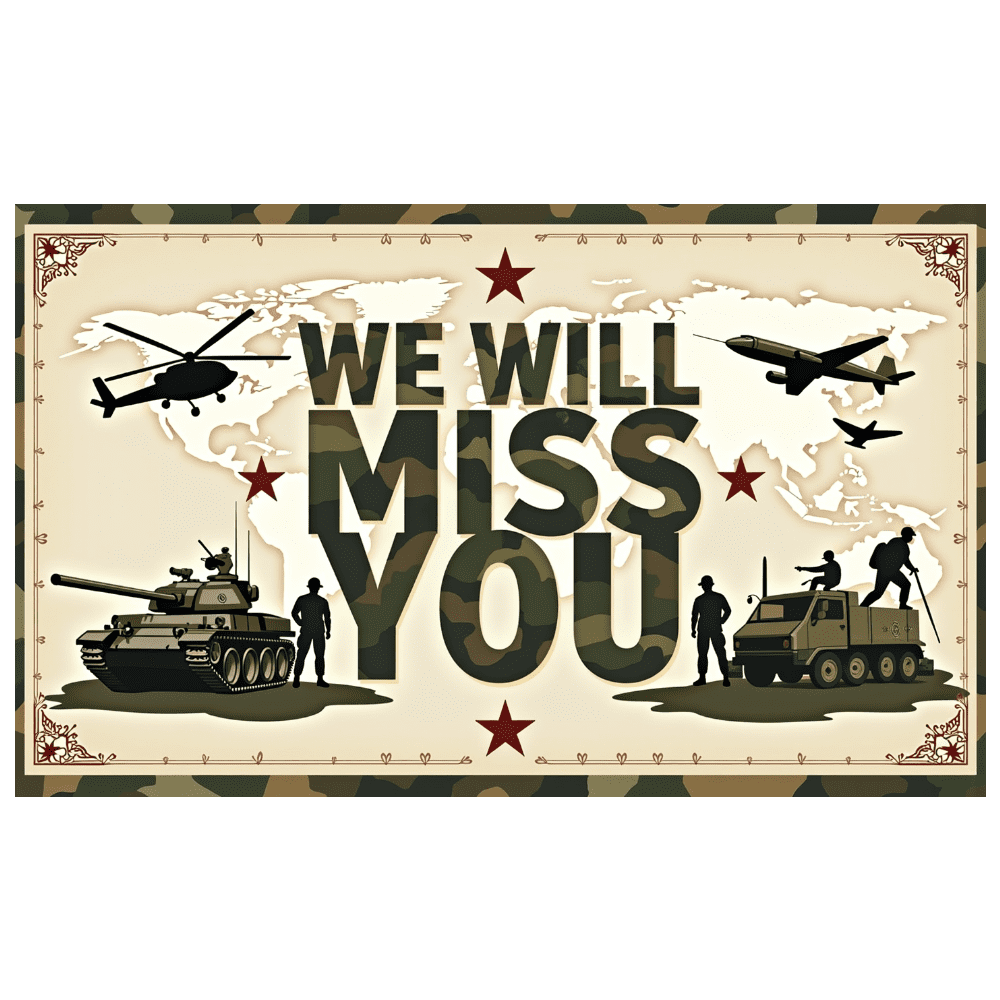 LUUFILx Military Farewell Camouflage Theme Backdrop Banner Sign ...