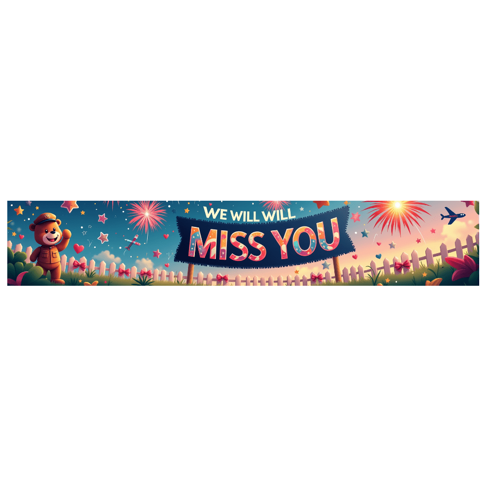 LUUFILx Military Themed Backdrop Banner with We Will Miss You Text ...