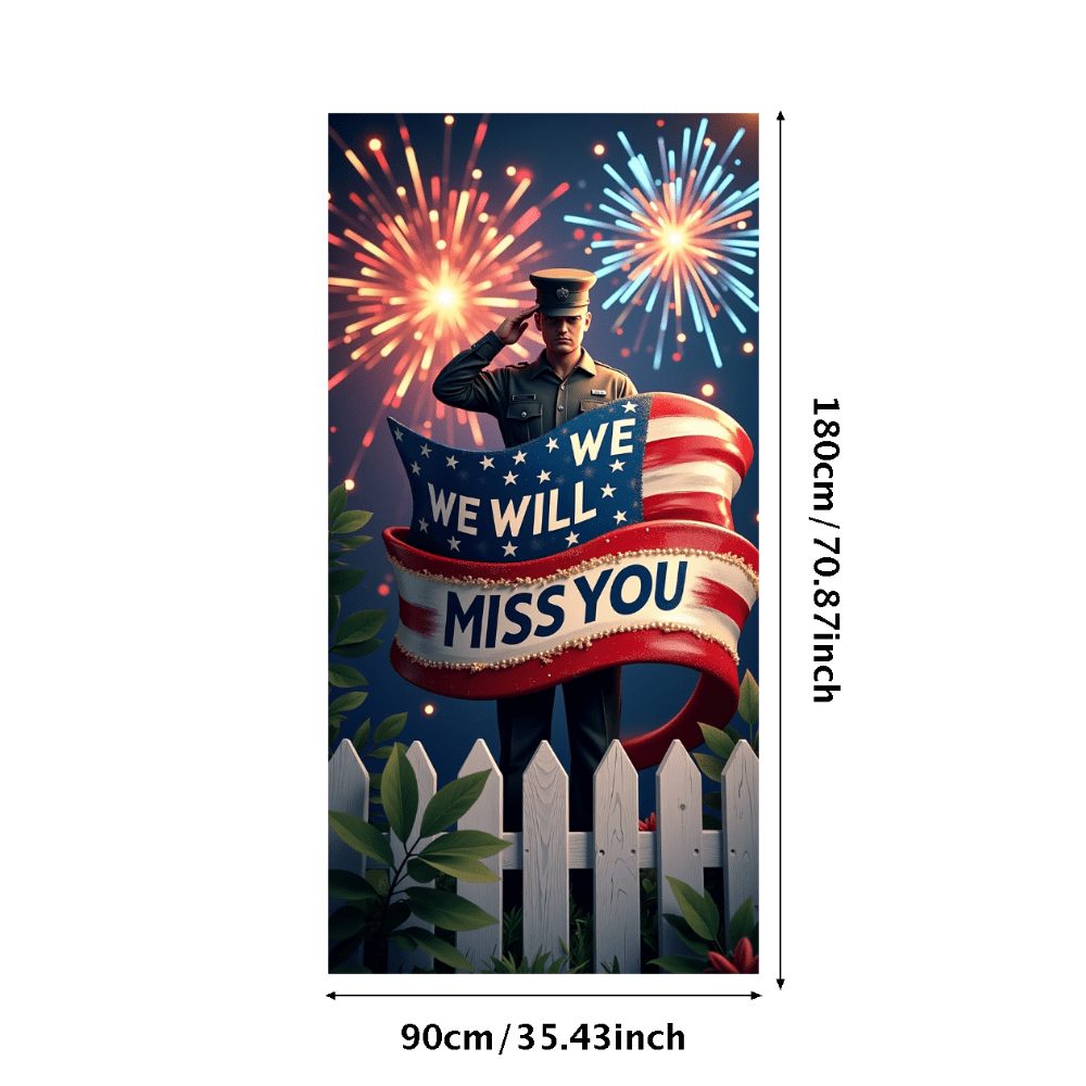 LUUFILx Military Themed Backdrop Banner with We Will Miss You Text ...