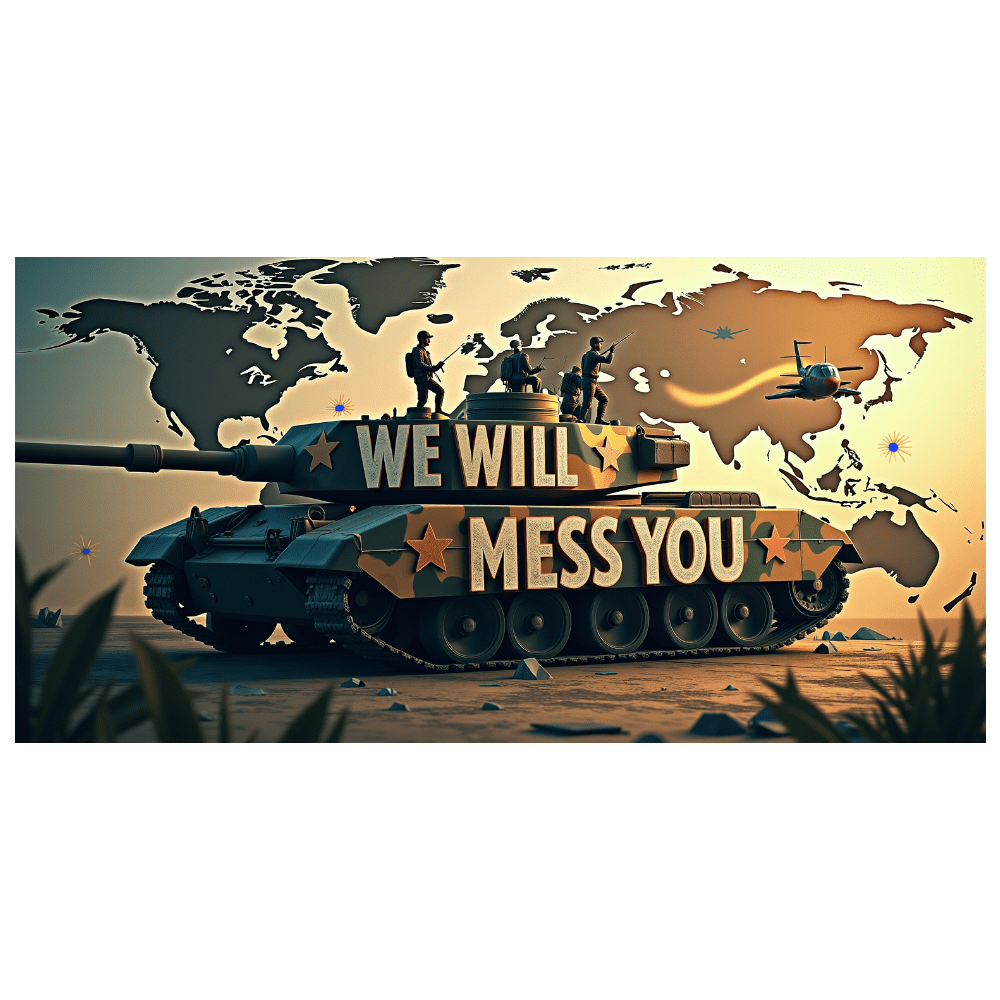 LUUFILx Military Themed We Will Miss You Banner, Army Tank Airplane ...