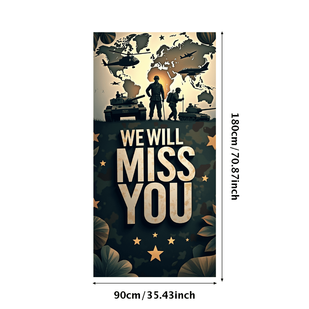 LUUFILx Military Themed We Will Miss You Banner, Army Tank Airplane ...