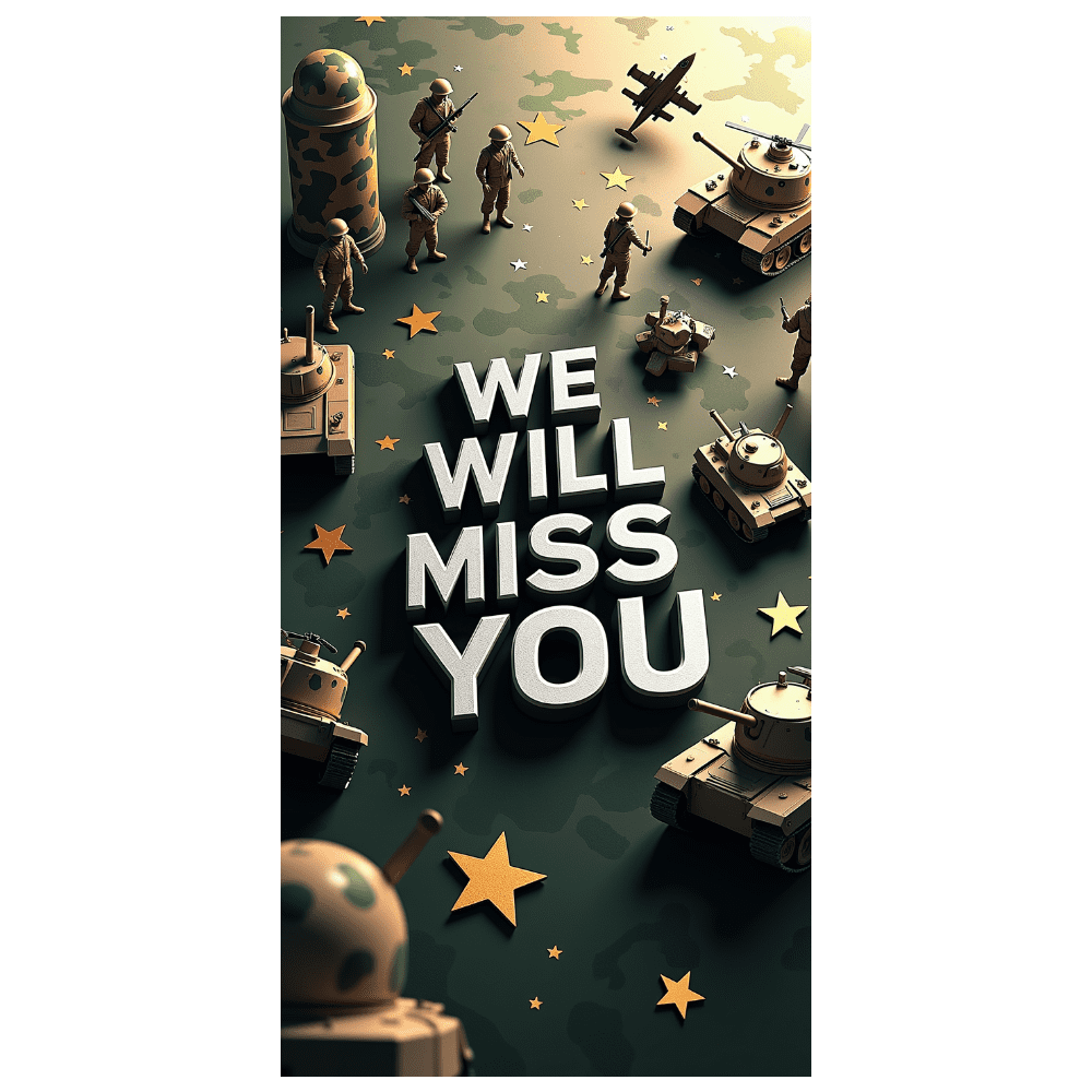 LUUFILx Military Themed We Will Miss You Banner, Army Tank Airplane ...