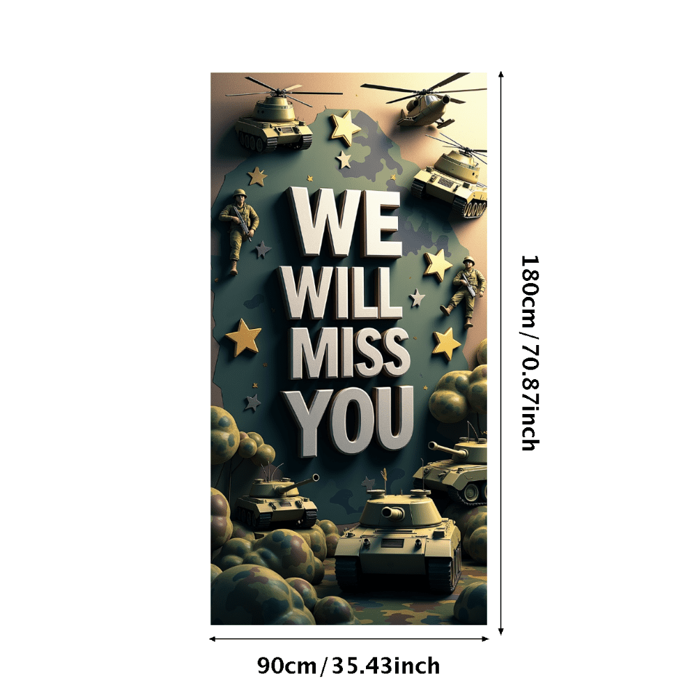 LUUFILx Military Themed We Will Miss You Banner, Army Tank Airplane ...