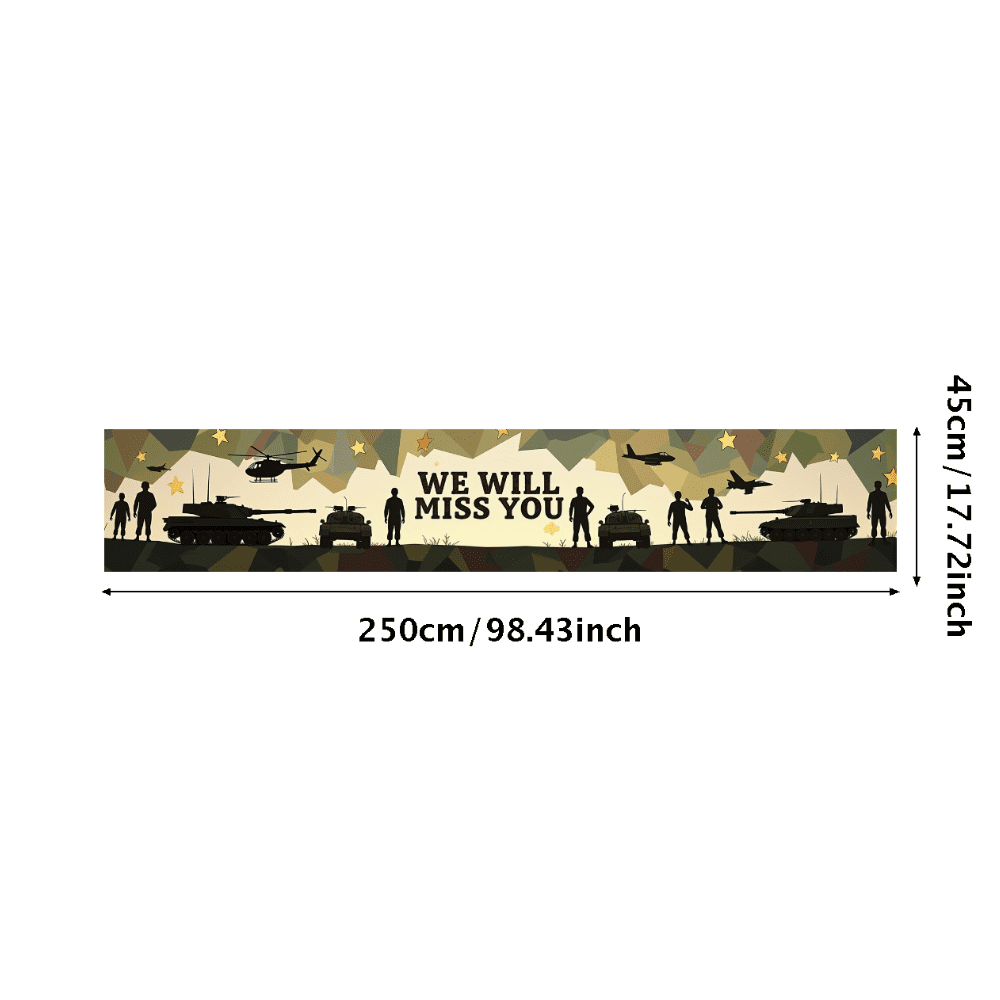 LUUFILx Military Themed We Will Miss You Banner, Army Tank Airplane ...
