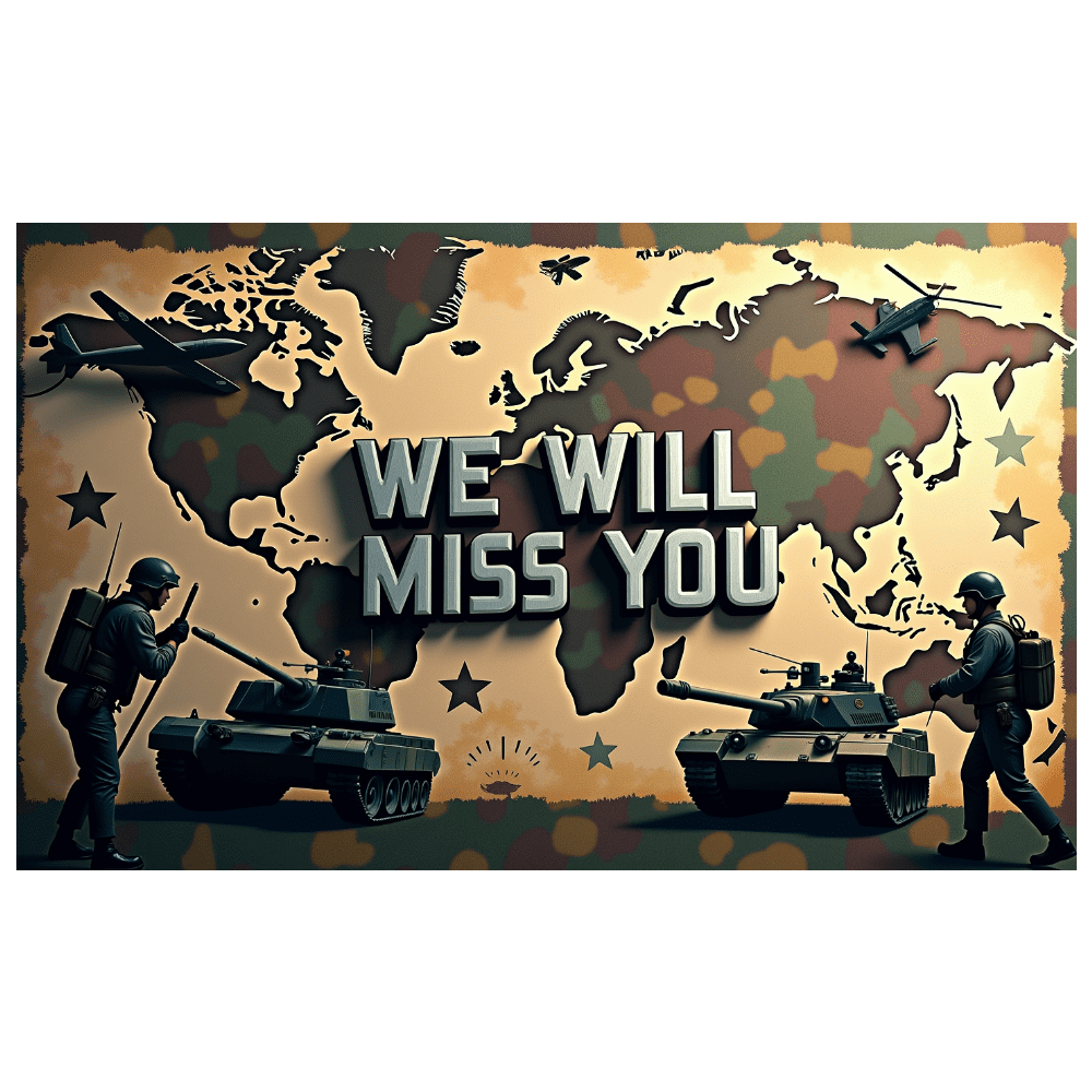 LUUFILx Military Themed We Will Miss You Banner, Army Tank Airplane ...