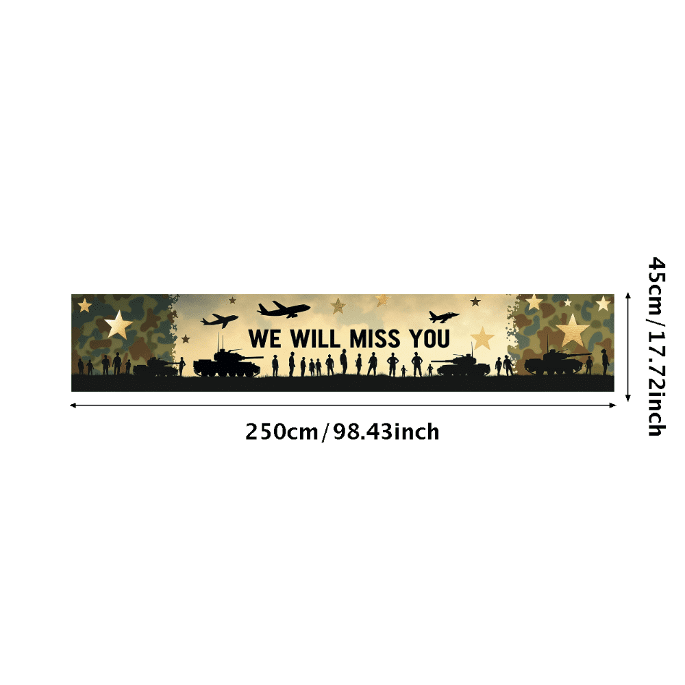 LUUFILx Military Themed We Will Miss You Banner, Army Tank Airplane ...