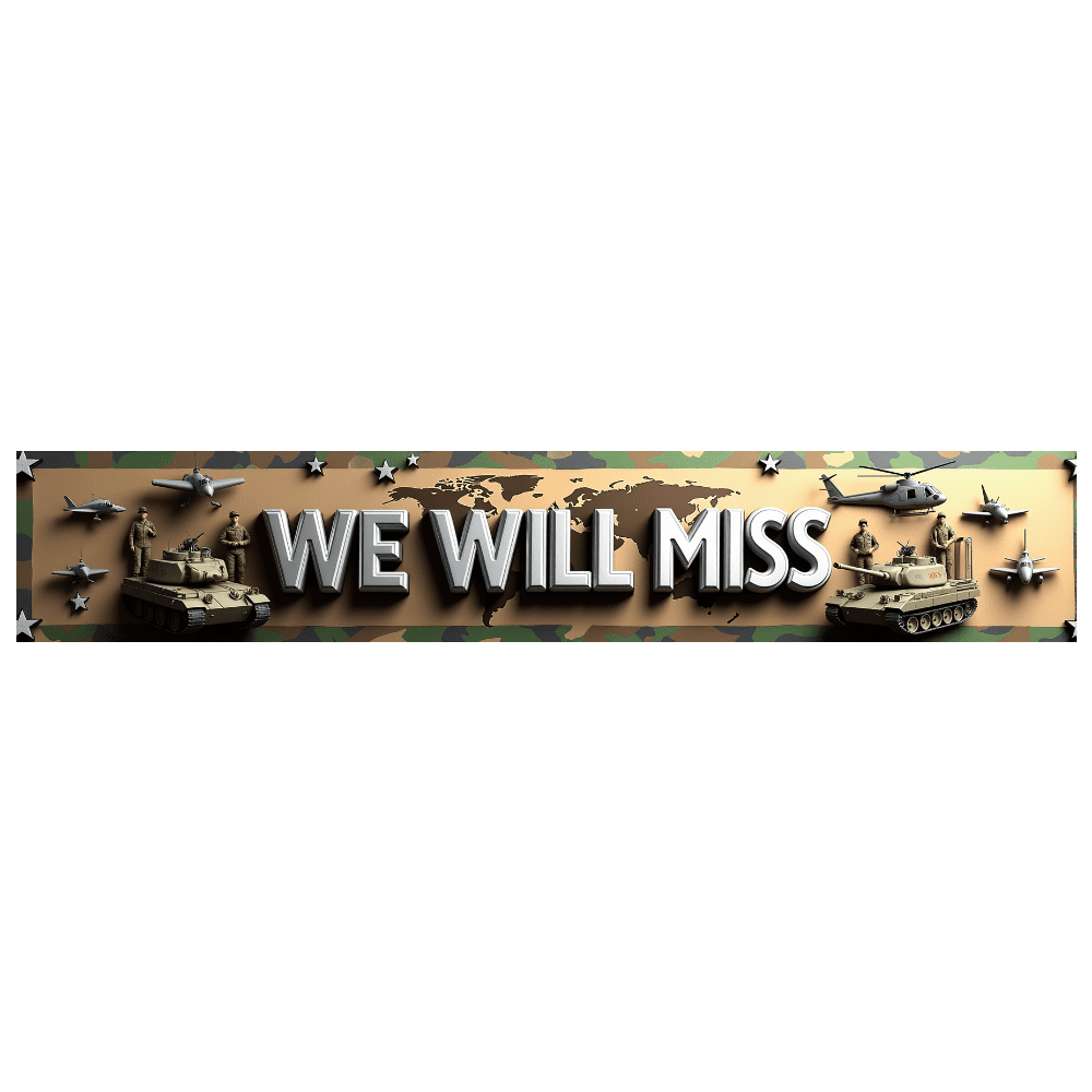 LUUFILx Military Themed We Will Miss You Banner with Planes Tanks ...