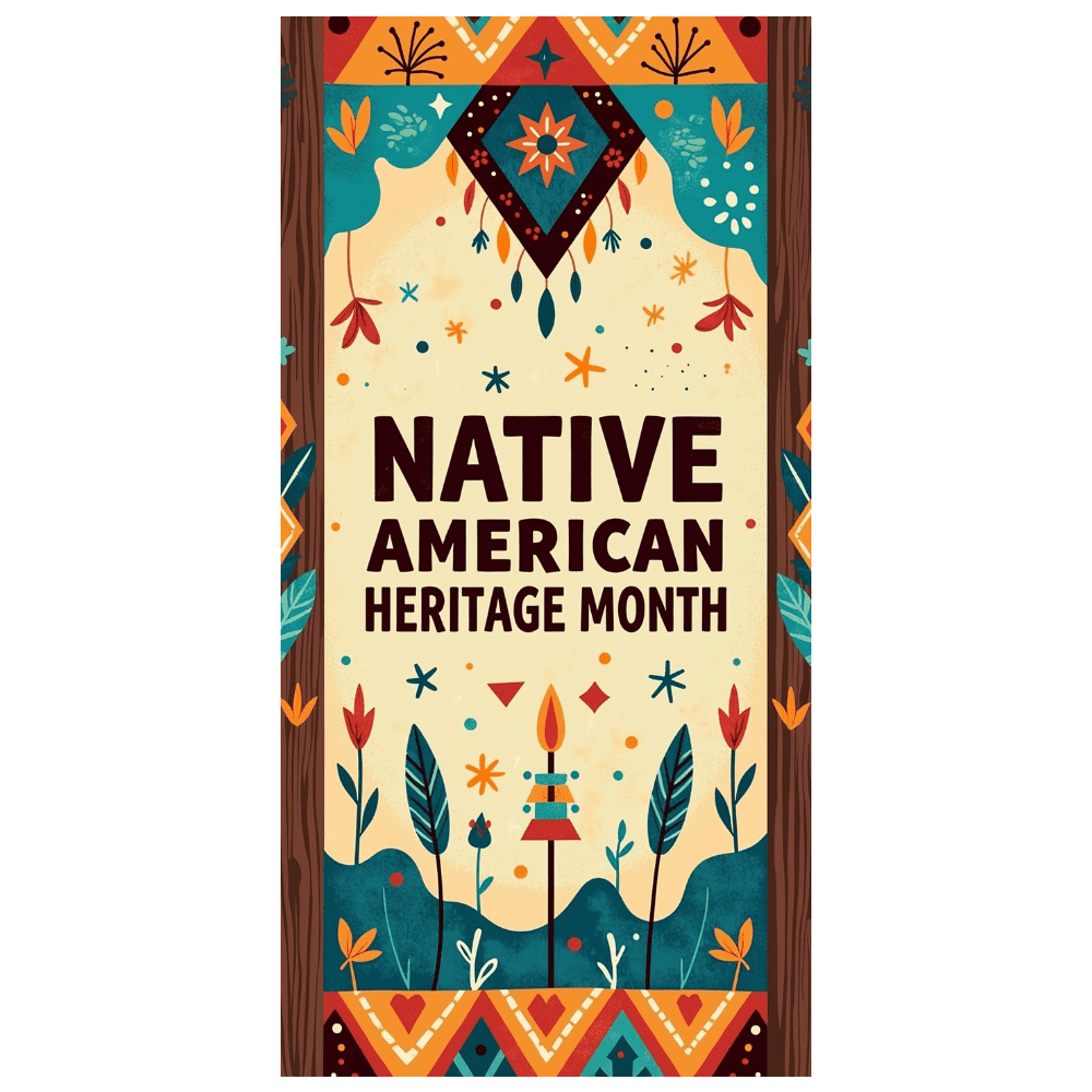 LUUFILx Native American Month Celebration Banner Feather Design ...