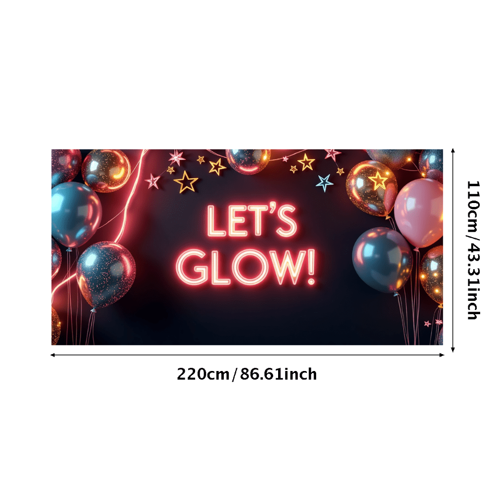 LUUFILx Neon Glow Party Banner Backdrop for Celebration Events Birthday ...