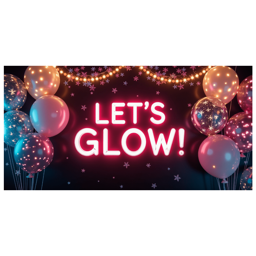 LUUFILx Neon Glow Party Banner Backdrop for Celebration Events Birthday ...