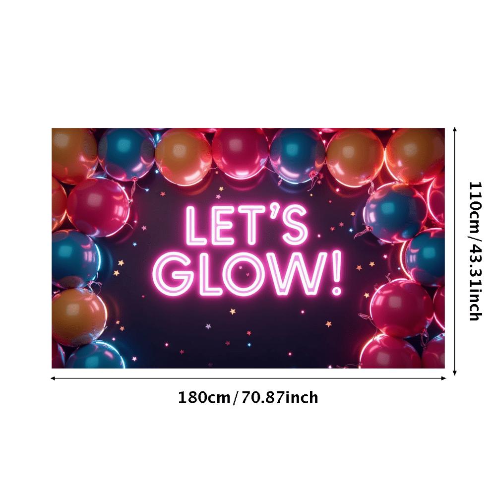 LUUFILx Neon Glow Party Banner Backdrop for Celebration Events Birthday ...