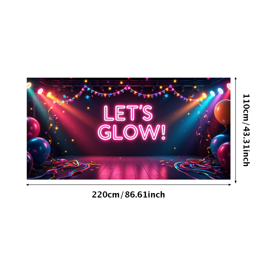 LUUFILx Neon Glow Party Banner Backdrop for Celebration Events Birthday ...