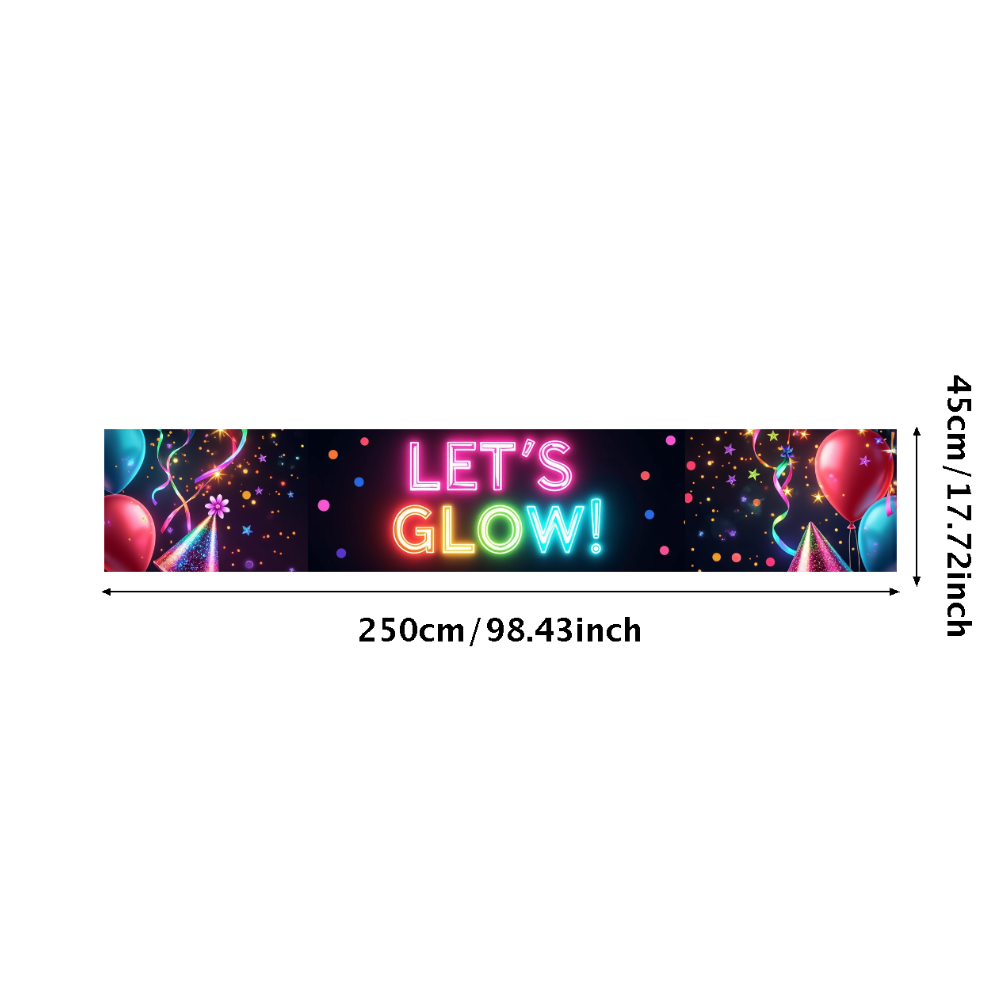LUUFILx Neon Glow Party Banner Let's Glow Backdrop for Events Photo ...