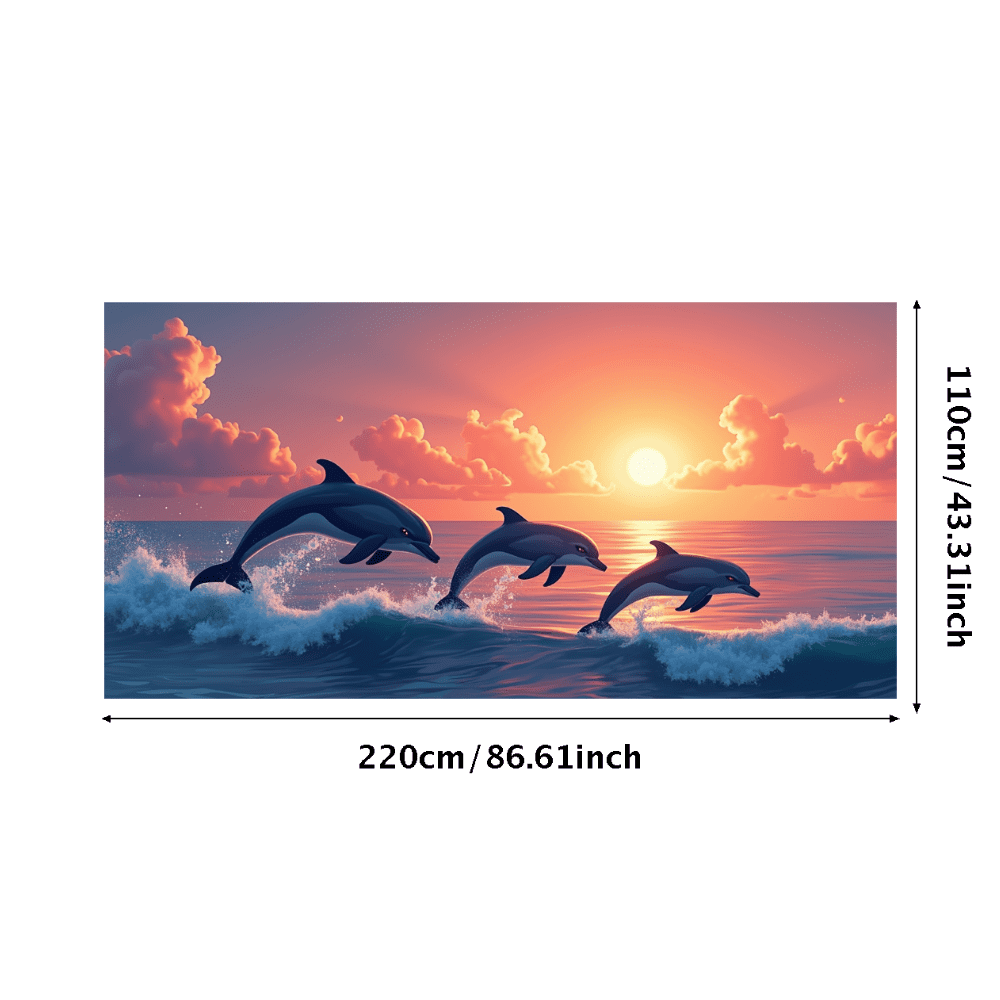 LUUFILx Ocean Sunset Dolphin Jumping Scenic Backdrop for Photography ...