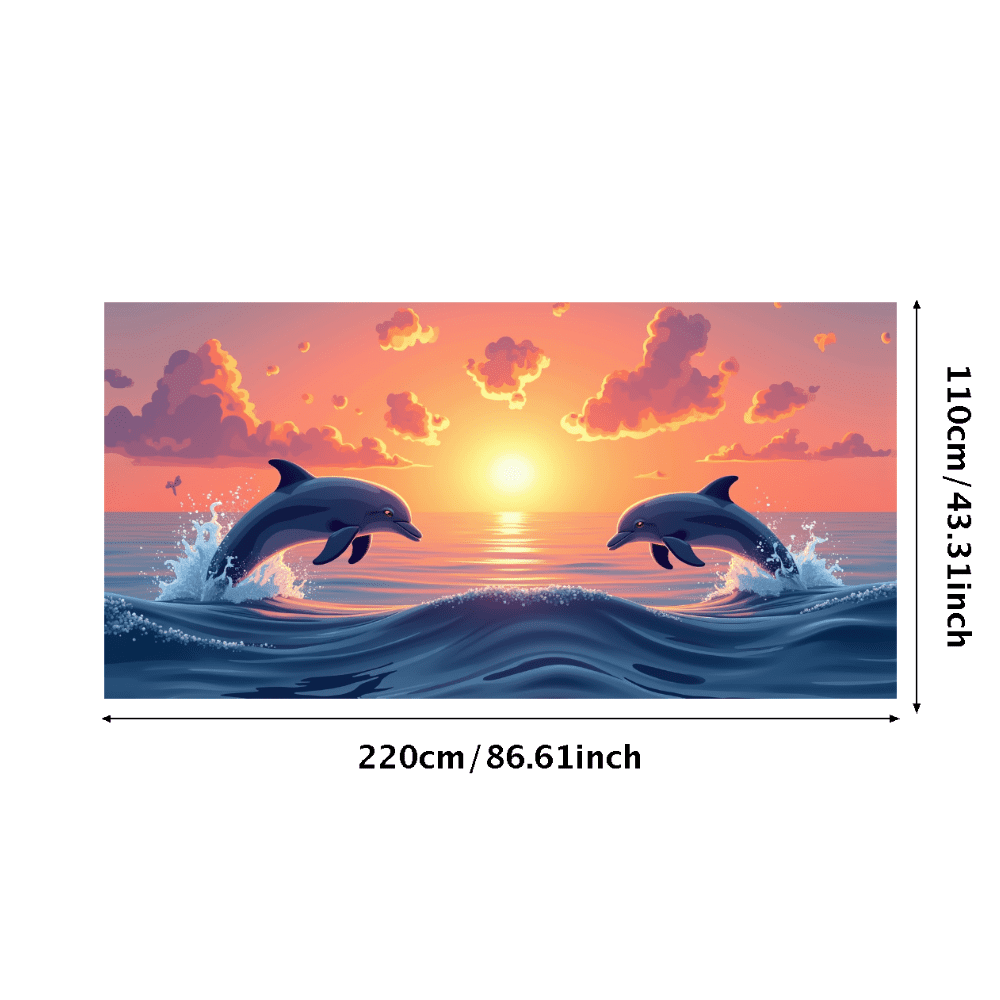 LUUFILx Ocean Sunset Dolphin Jumping Scenic Backdrop for Photography ...