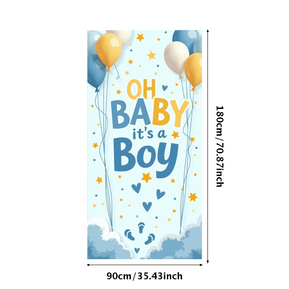 LUUFILx Oh Baby Boy Banner Newborn Event Backdrop Baby Shower Gender ...