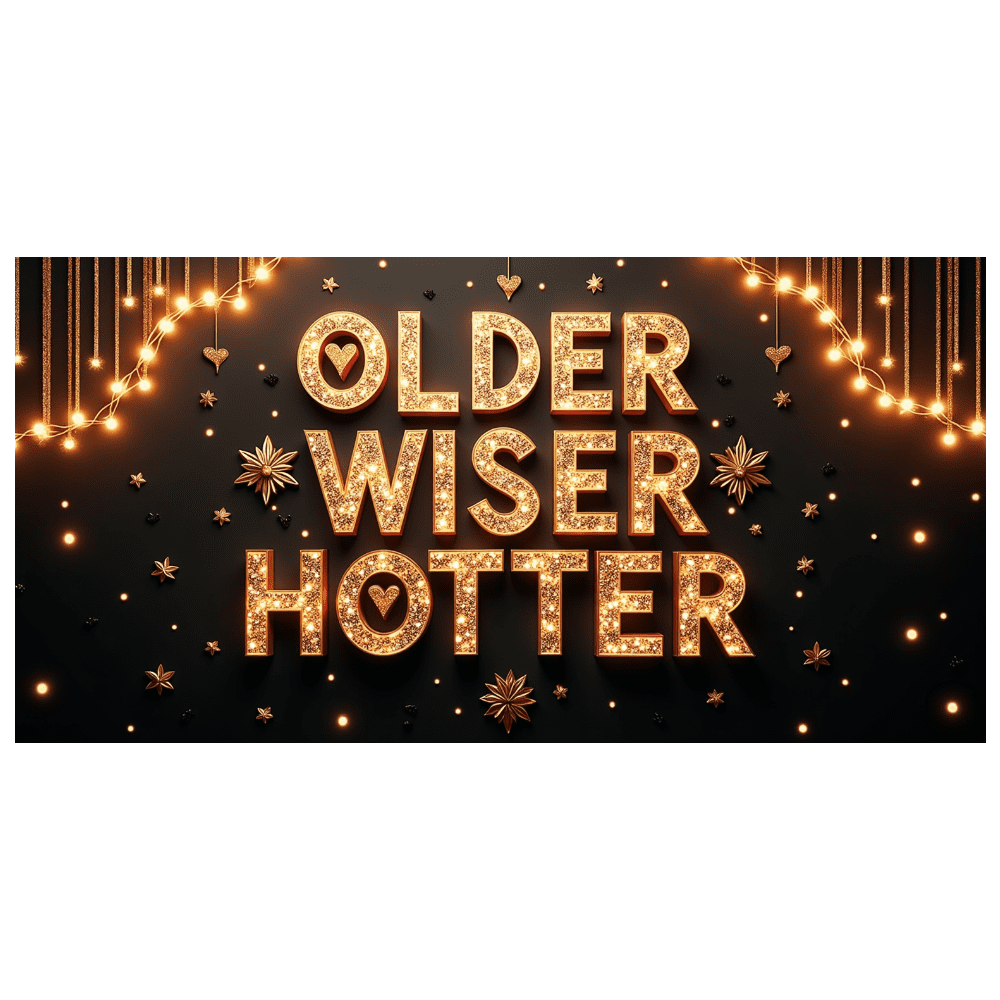 LUUFILx Older Wiser Hotter Glitter Birthday Celebration Backdrop for ...