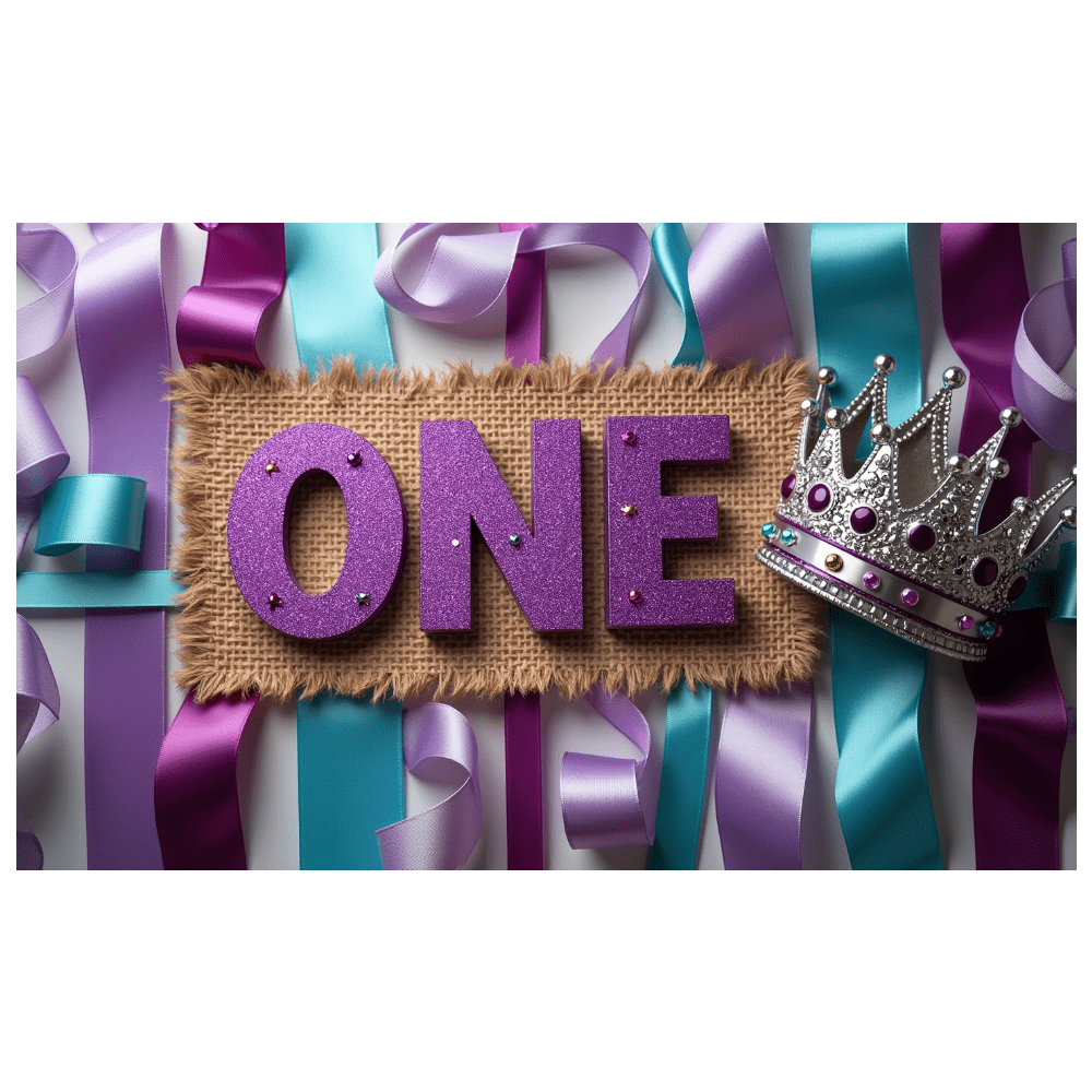 LUUFILx One Year Birthday Backdrop Ribbon Crown Decoration First ...