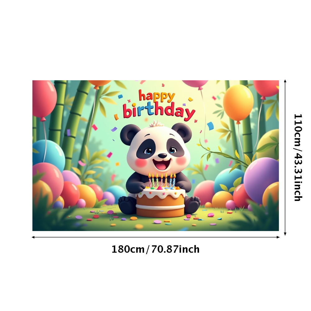 LUUFILx Panda Birthday Backdrop Banner for Kids Party Supplies Happy ...