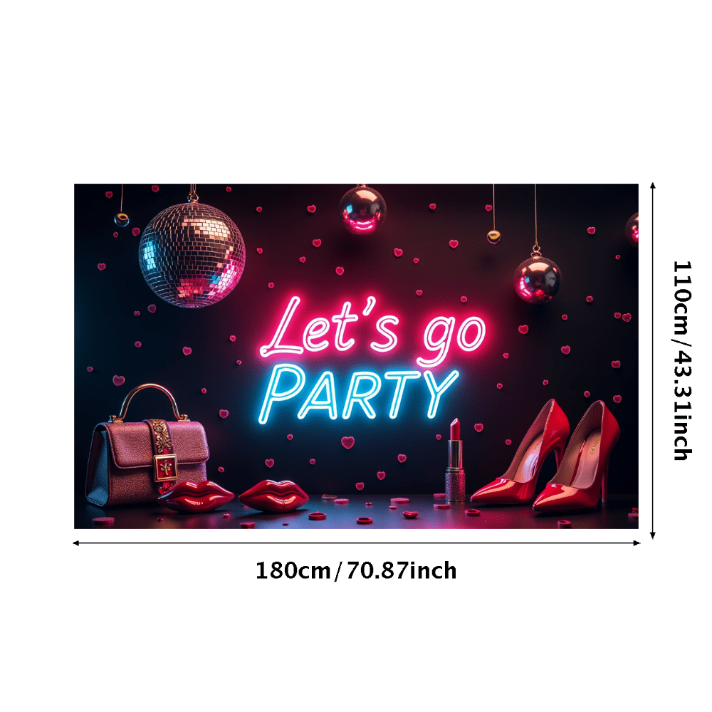 LUUFILx Party Backdrop Banner Let's Go Party Neon Sign Event Background ...