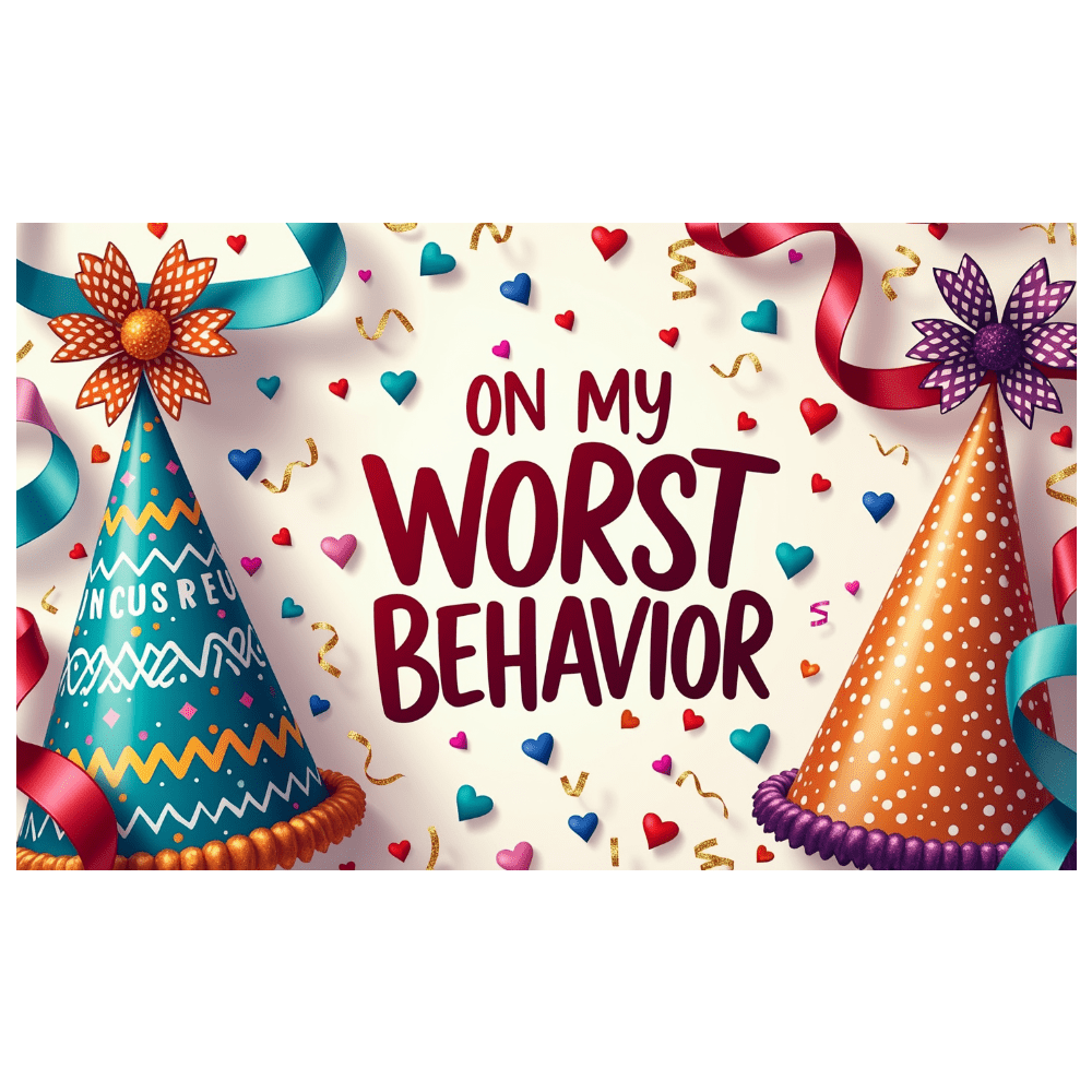 LUUFILx Party Backdrop Worst Behavior Celebration Banner Colorful ...