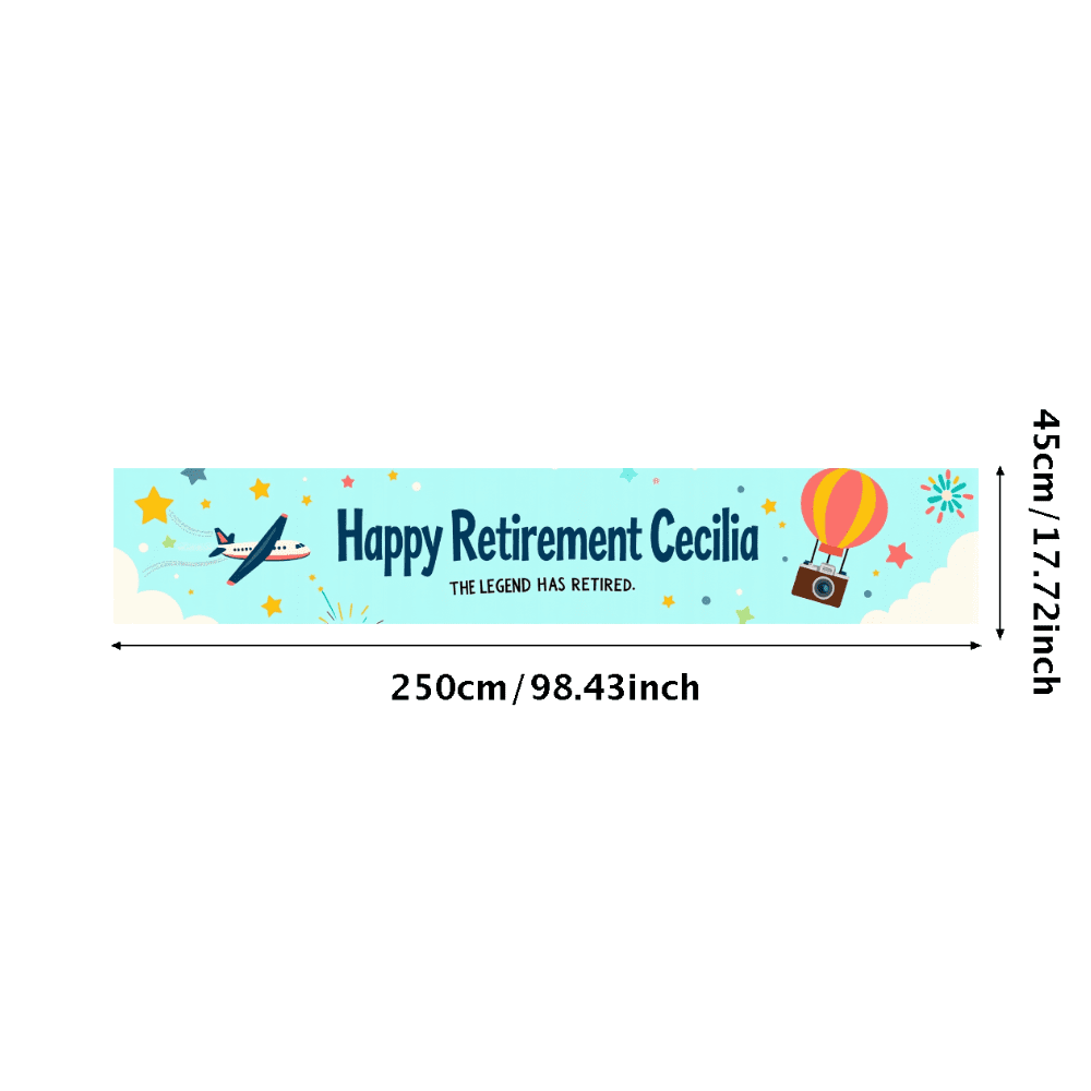 LUUFILx Personalized Happy Retirement Banner with Airplane Camera ...