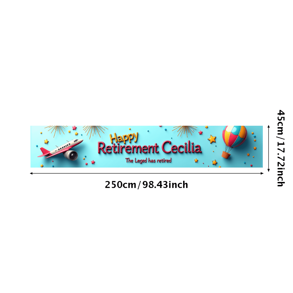 LUUFILx Personalized Retirement Banner with Airplane Camera Balloon ...