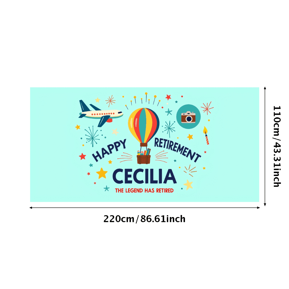 LUUFILx Personalized Retirement Banner with Airplane Camera Balloon and ...
