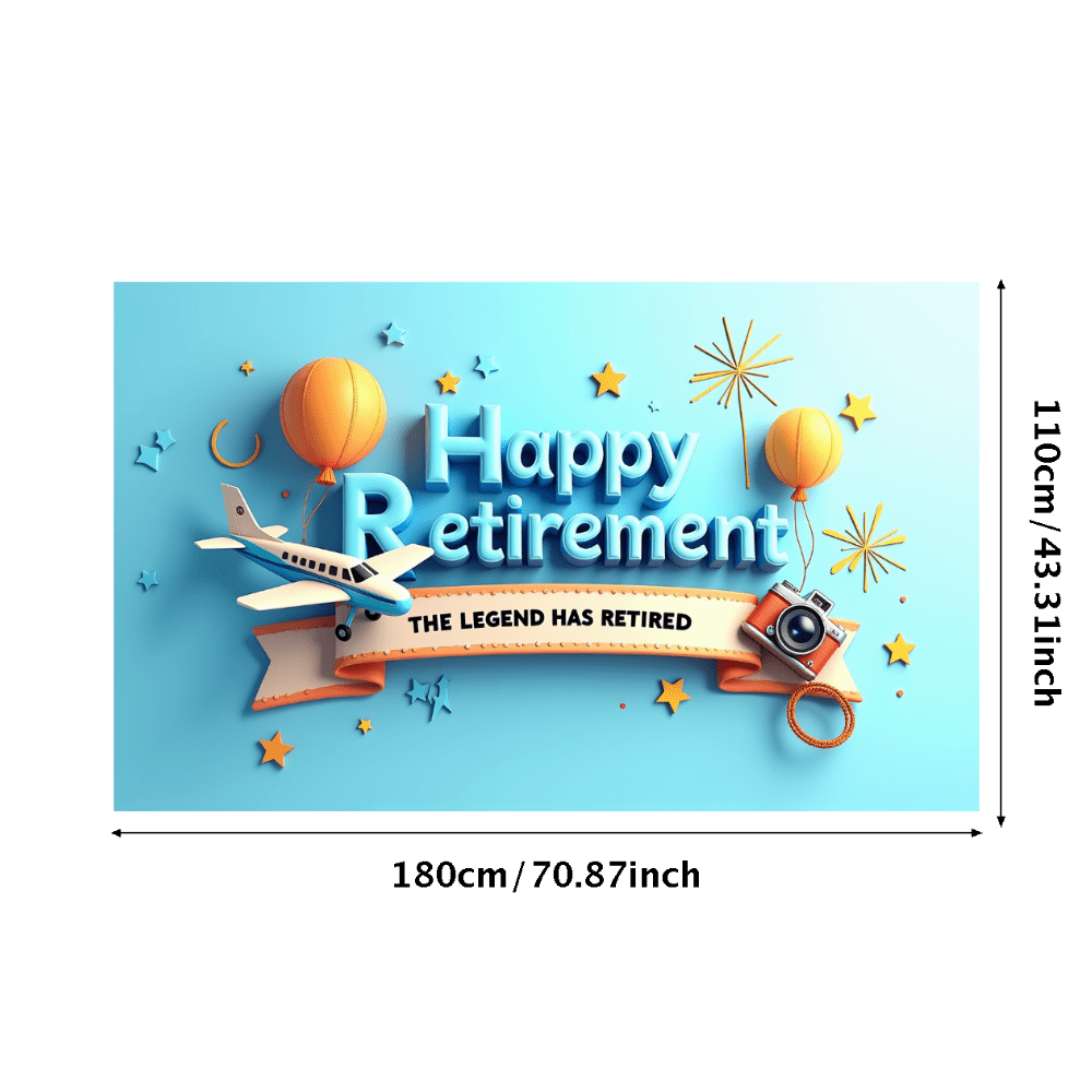 LUUFILx Personalized Retirement Banner with Airplane Camera Balloon ...