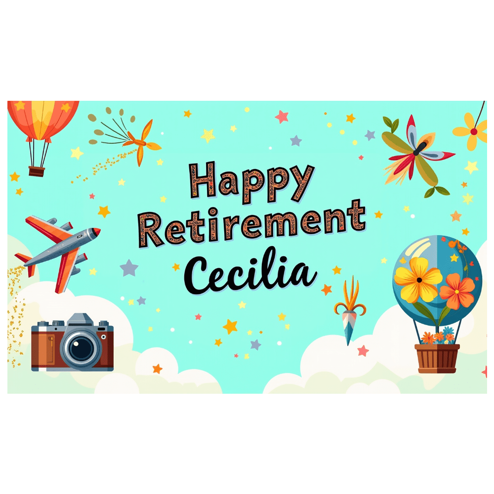 LUUFILx Personalized Retirement Banner with Airplane Camera Balloon ...