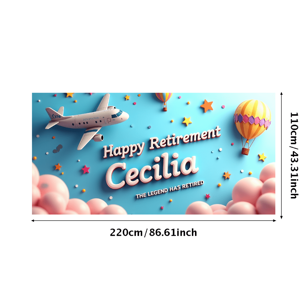 LUUFILx Personalized Retirement Banner with Airplane Camera Balloon ...