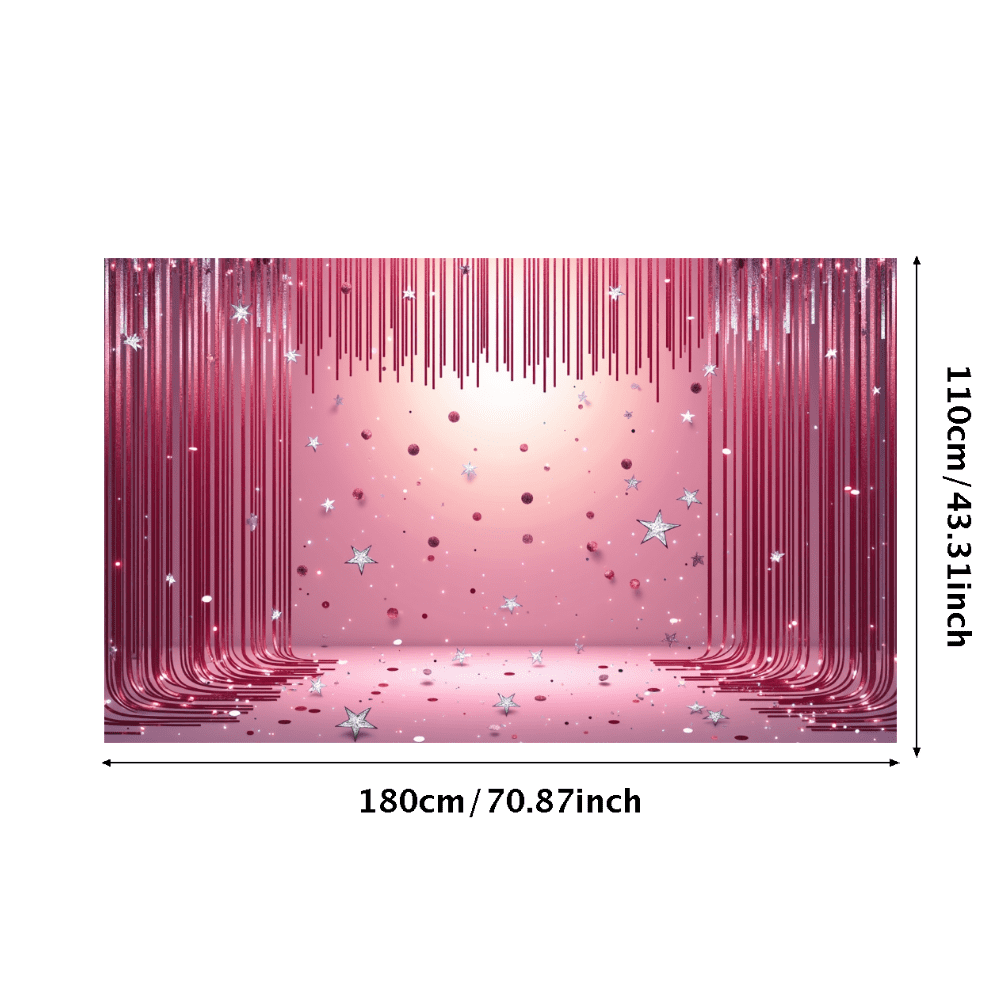 LUUFILx Pink Glitter Star Backdrop Decorations for Party Background ...