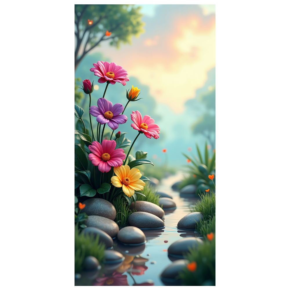 LUUFILx Pink Orchid Floral Banner Decoration Backdrop Photography Props ...