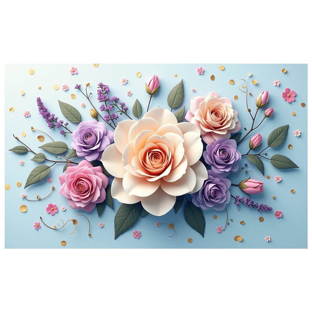 LUUFILx Pink Orchid Floral Banner Decoration Backdrop Photography Props ...