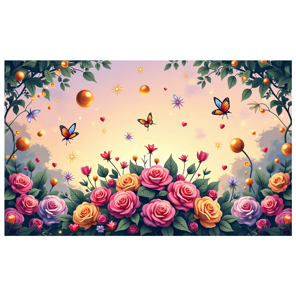 LUUFILx Pink Orchid Floral Banner Decoration Backdrop Photography Props ...