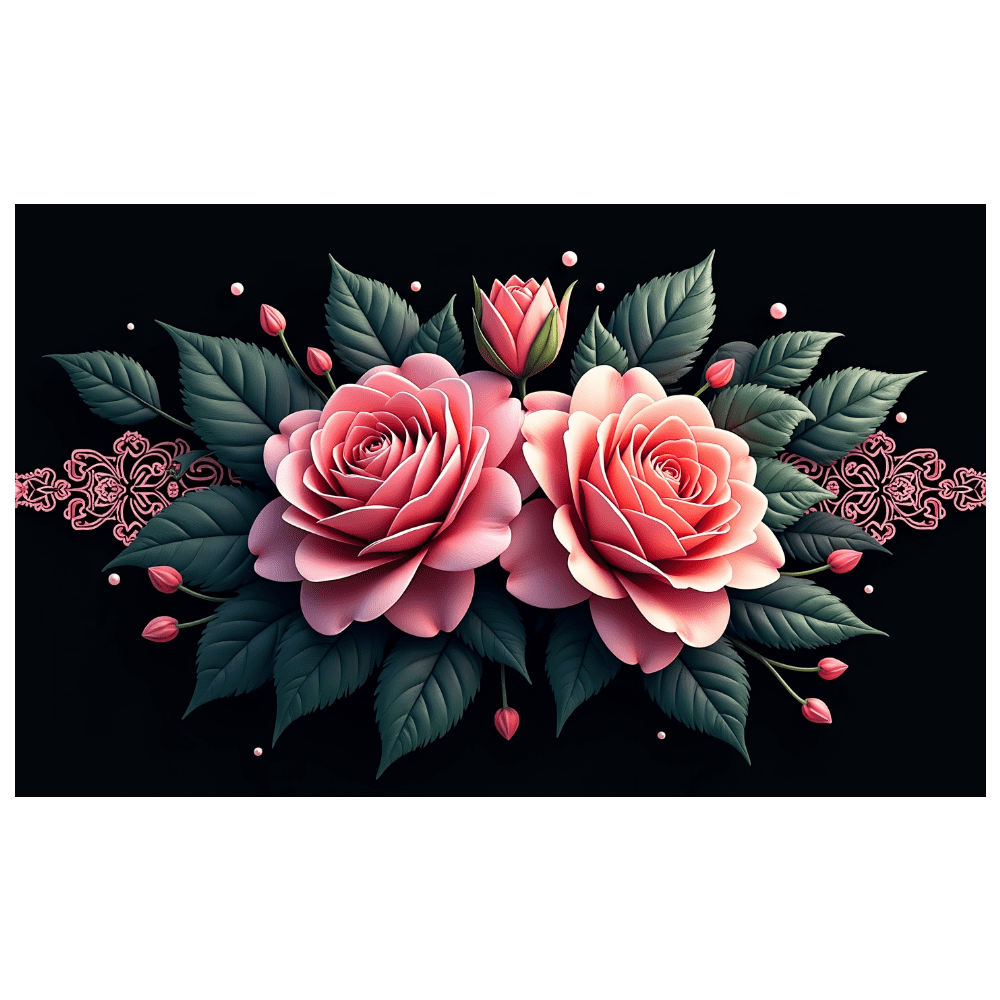 LUUFILx Pink Orchid Floral Banner Decoration Backdrop Photography Props ...