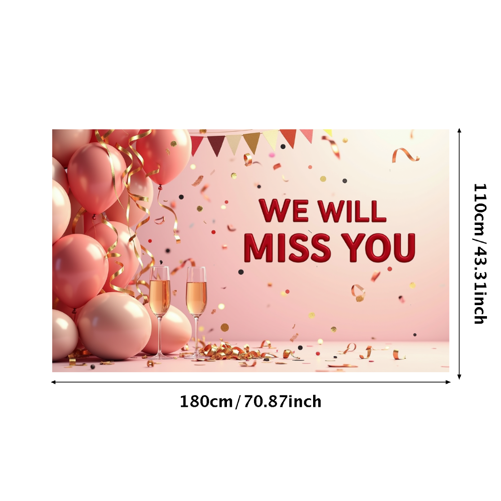 LUUFILx Pink Themed Glittery Triangle Banner We Will Miss You ...