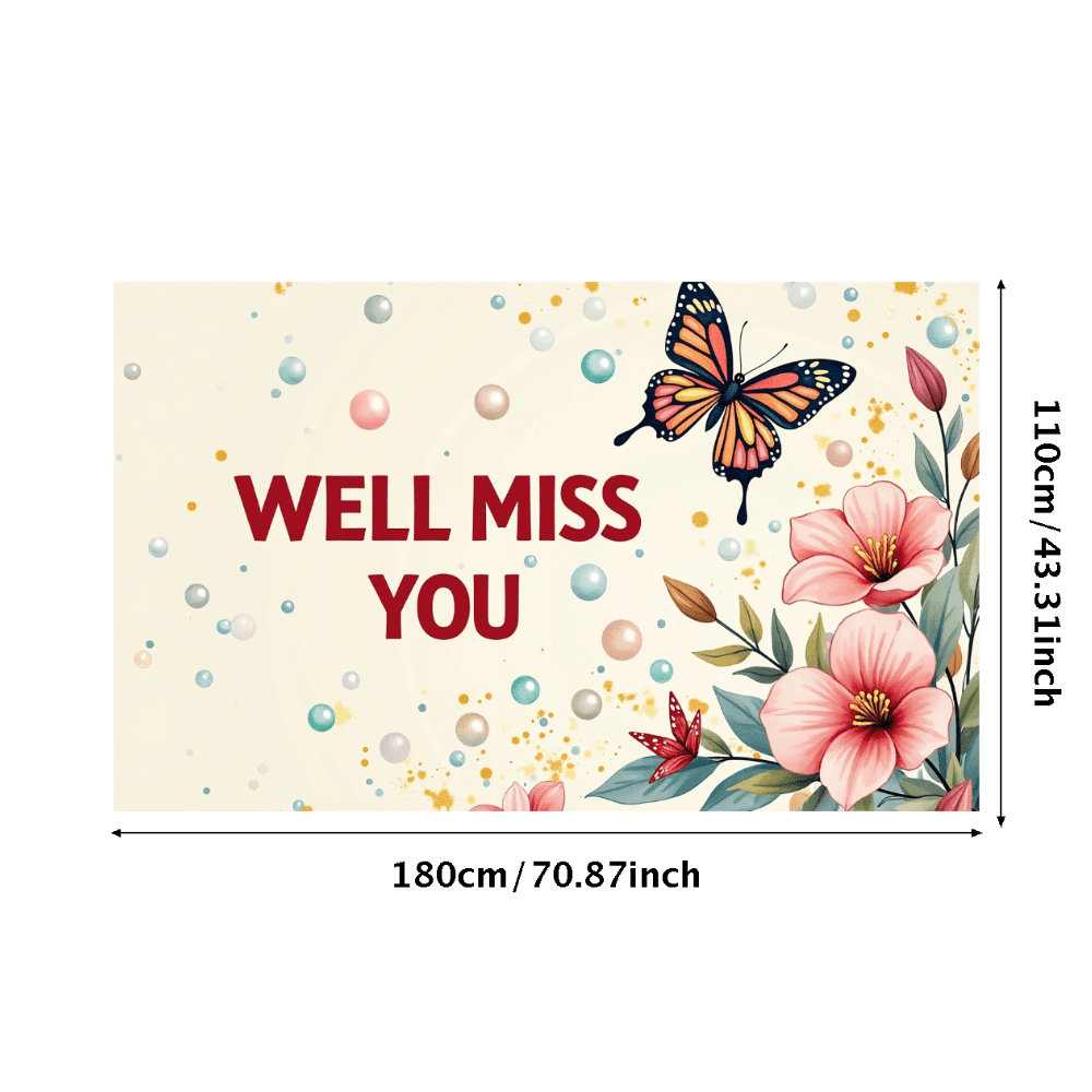 LUUFILx Pink Themed Glittery Triangle Banner We Will Miss You ...