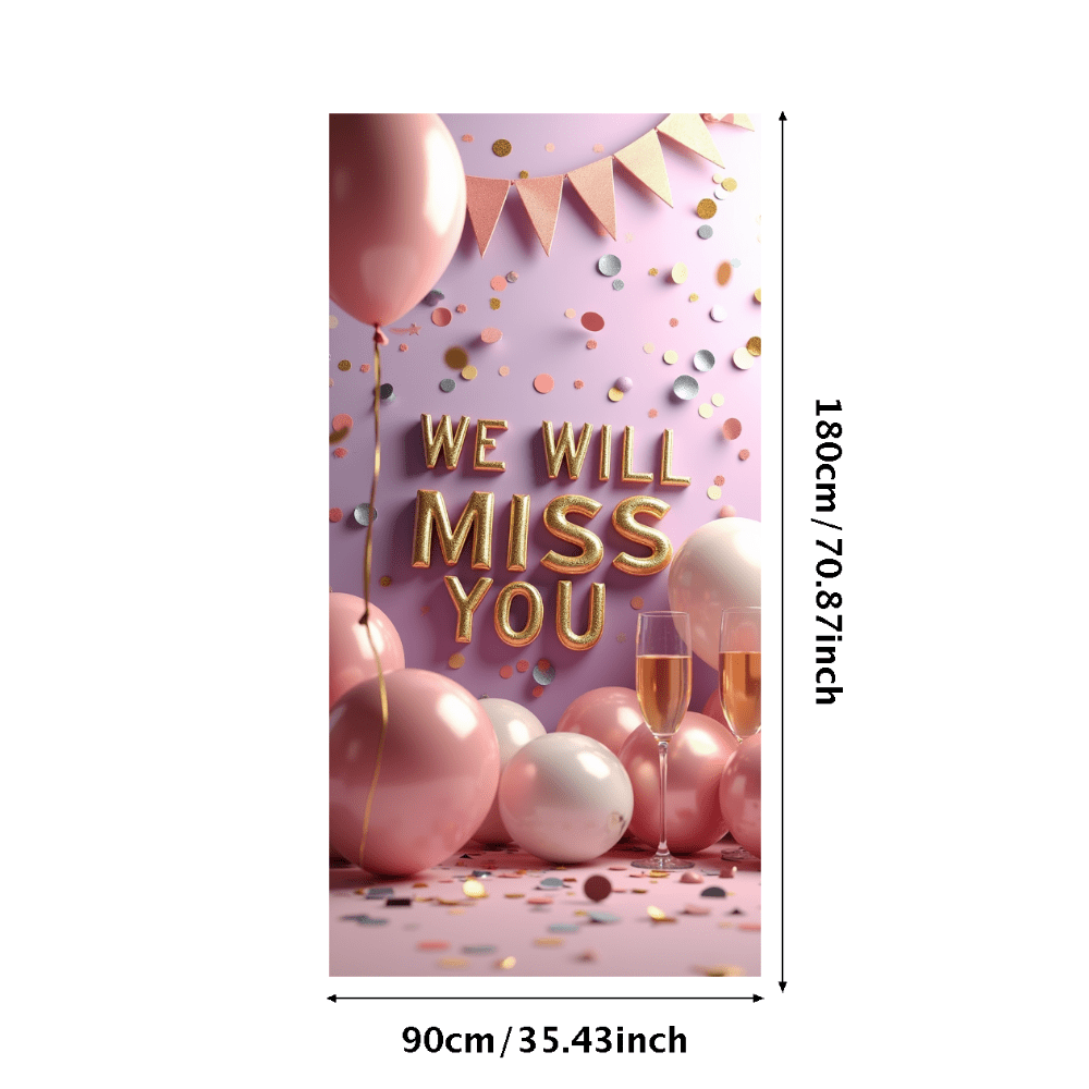 LUUFILx Pink Themed Glittery Triangle Banner with We Will Miss You ...