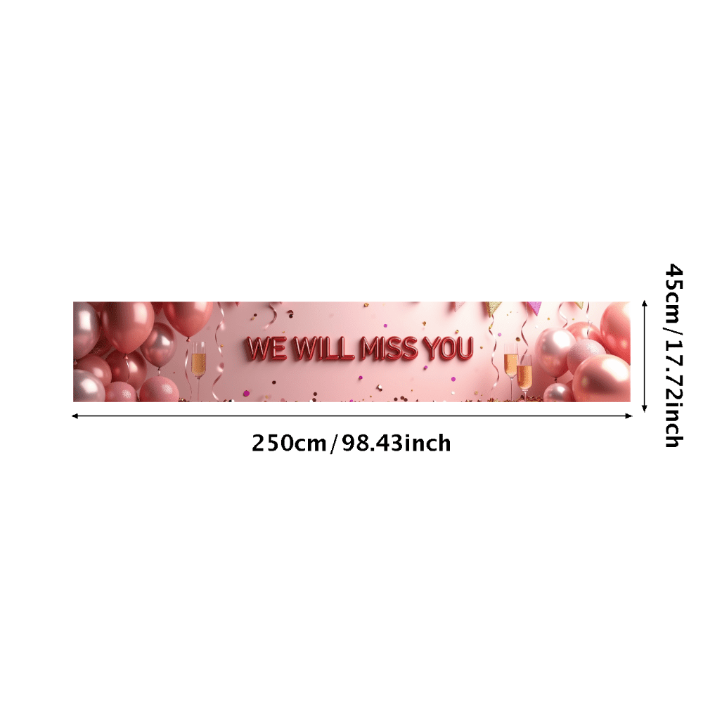 LUUFILx Pink Themed Glittery Triangle Banner with We Will Miss You ...
