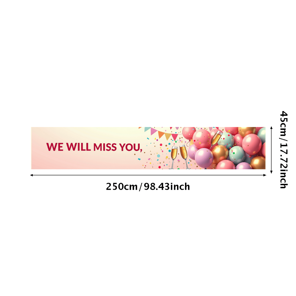 LUUFILx Pink Themed Glittery Triangle Banner with We Will Miss You ...