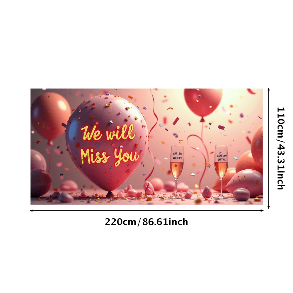 LUUFILx Pink Themed Glittery Triangle Banner with We Will Miss You Lettering Party Decoration ...
