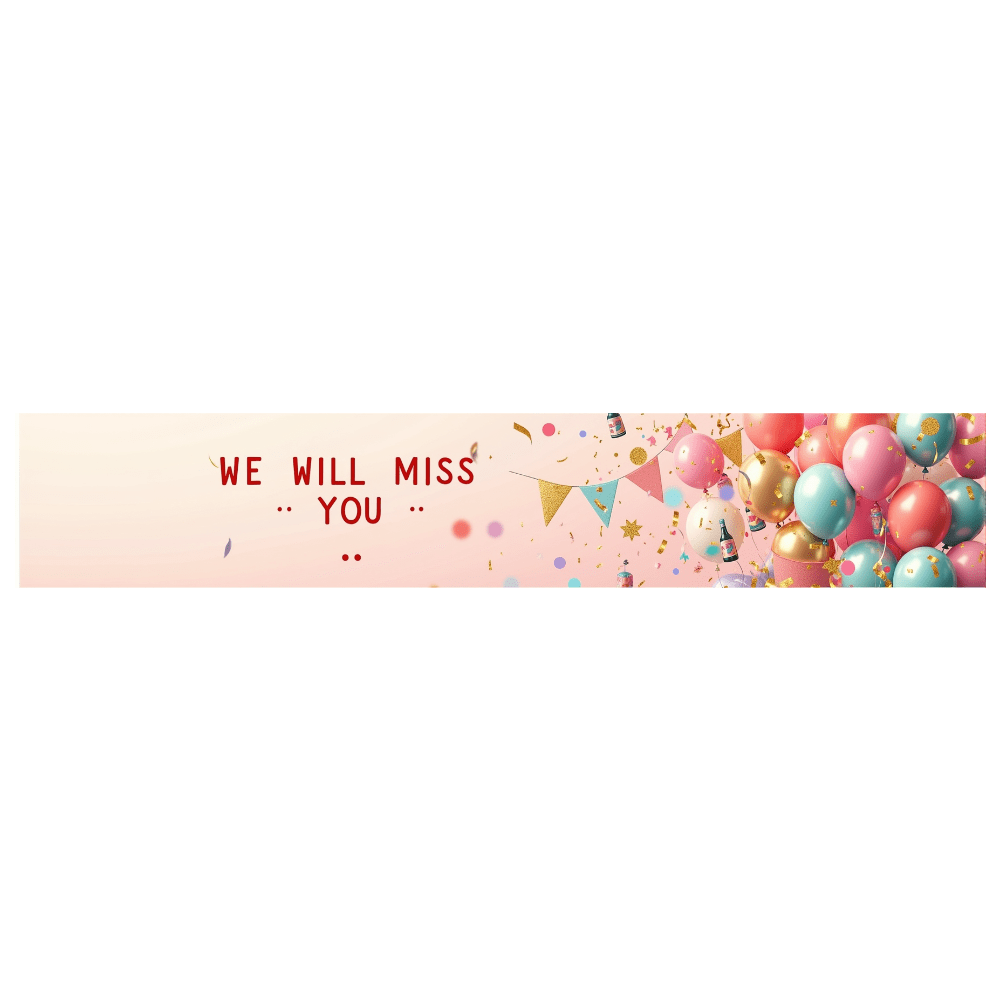 LUUFILx Pink Themed Glittery Triangle Banner with We Will Miss You ...