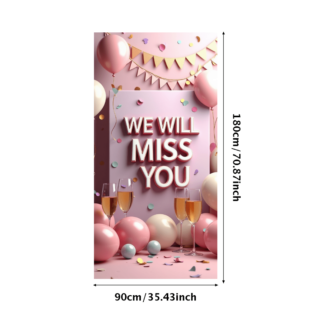 LUUFILx Pink Themed We Will Miss You Banner Backdrop Decorations Party Supplies for Farewell ...