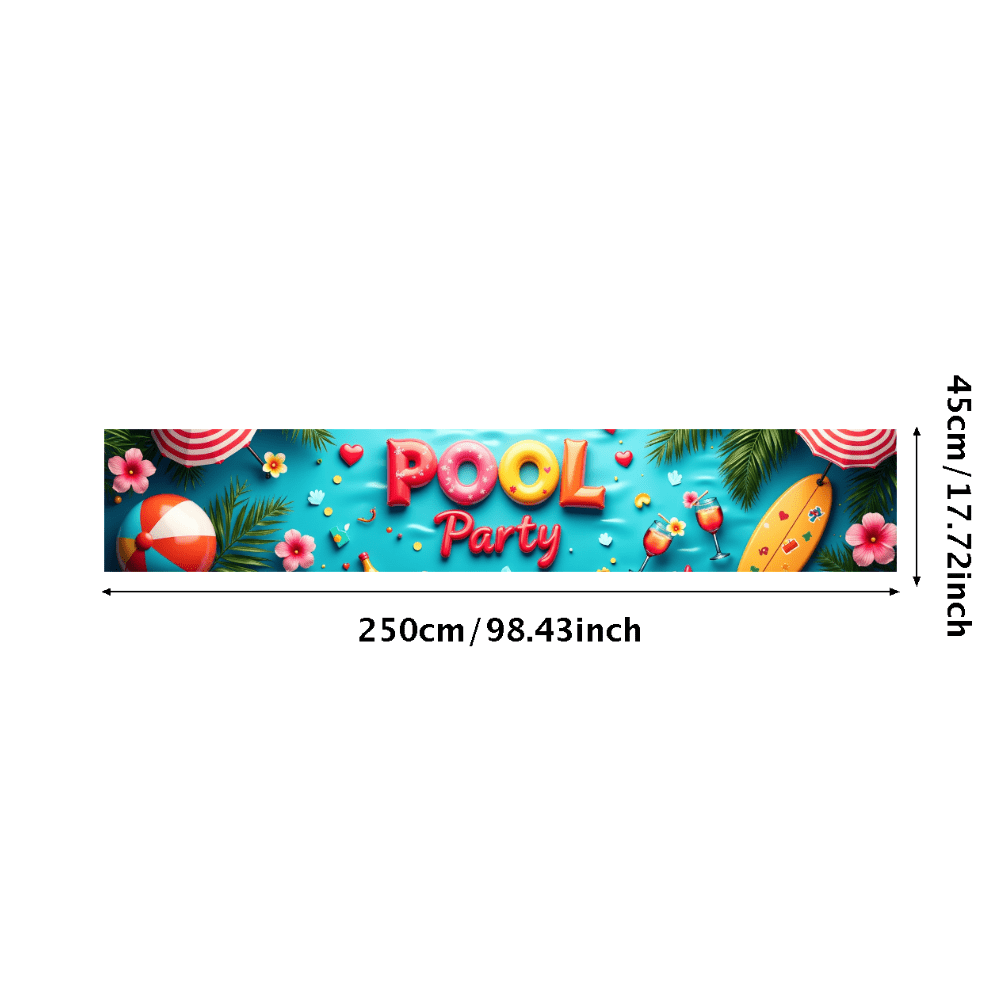 LUUFILx Pool Party Backdrop Decoration Banner Indoor Outdoor Event ...